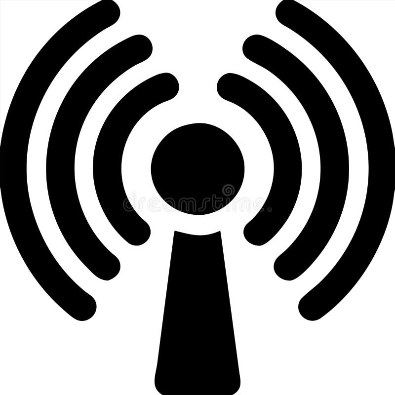 Radio Signal Vector Black Symbol for Communication and Broadcasting ...
