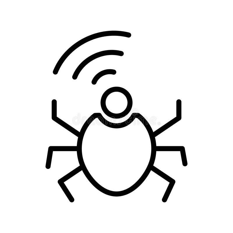 Radio Spy Bug Icon Set Surveillance Illustrations for Security and ...