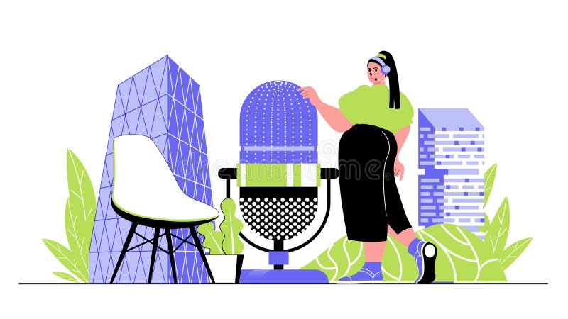 Radio Station Concept for Modern Web Design. People Works As Presenters ...