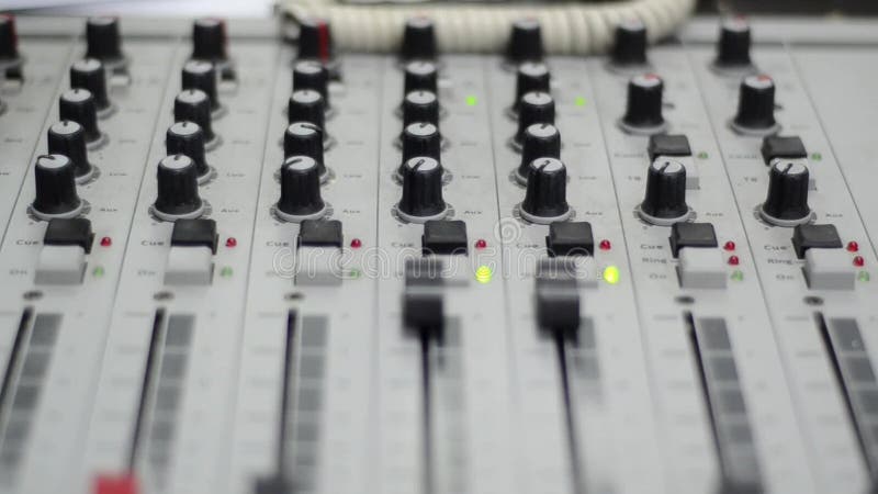 Radio Station. Professional Multitrack Mixing Console, Computer and ...