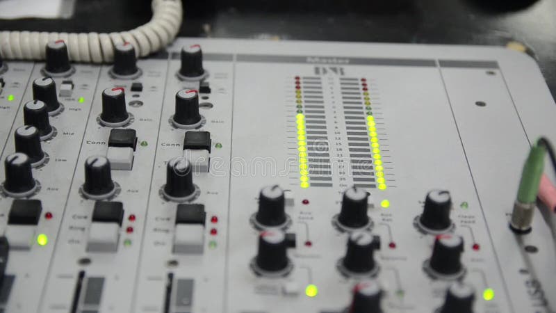 Radio Station. Professional Multitrack Mixing Console, Computer and ...
