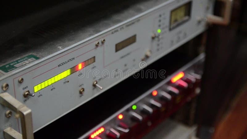 Radio Station. Professional Multitrack Mixing Console, Computer and ...