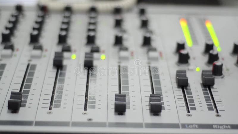Radio Station. Professional Multitrack Mixing Console, Computer and ...