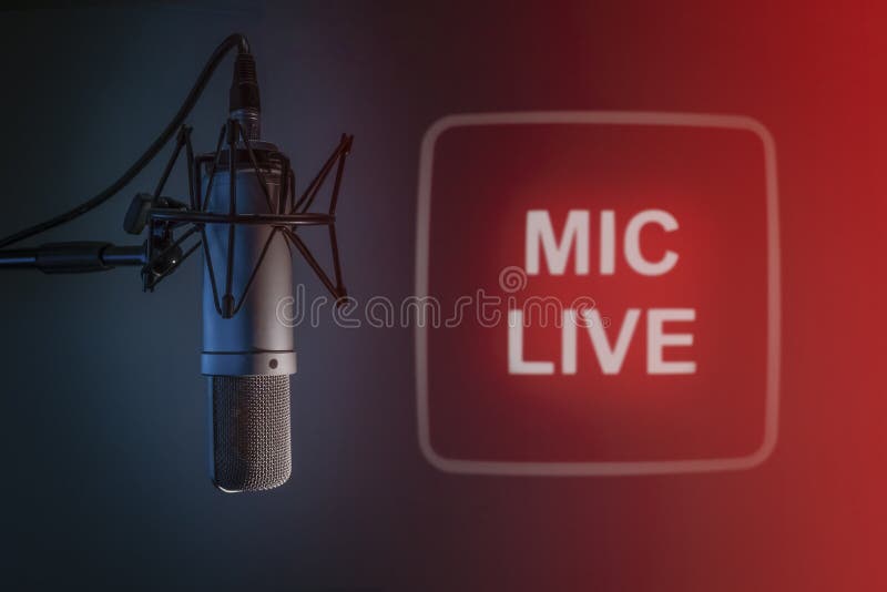 Professional Microphone Live Stock Photo - Image of microphone, studio ...