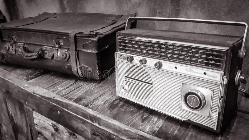 Radio and suitcases stock photo. Image of radio, vintage - 130437060