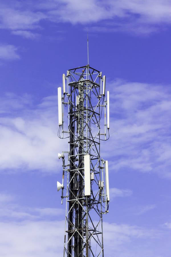 Radio Telecommunication Infrastructure Towers Stock Image - Image of ...