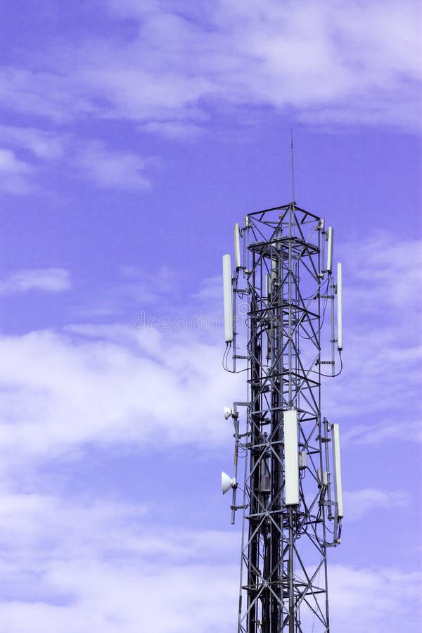 Radio Telecommunication Infrastructure Towers Stock Image - Image of ...