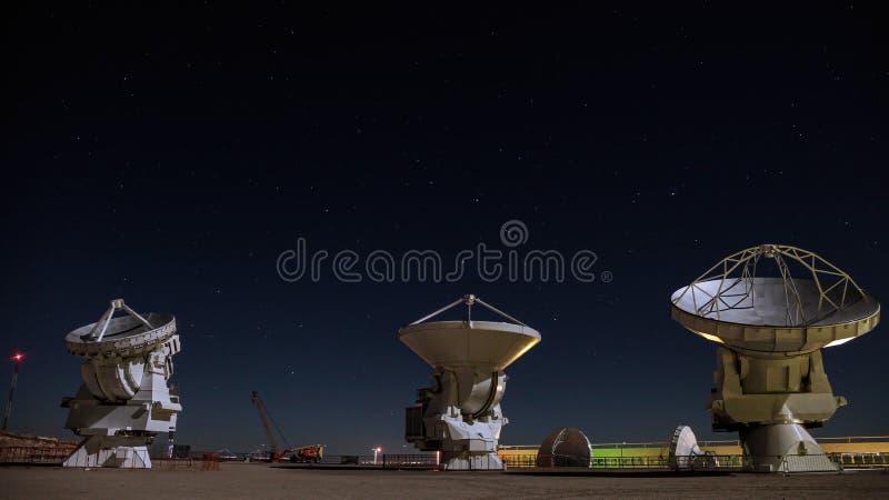Radio Telescope Array ALMA in the Atacama Desert, Chile Stock Photo ...