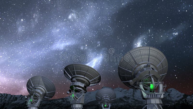 Radio Telescope Array Night Time-lapse Stock Video - Video of ...