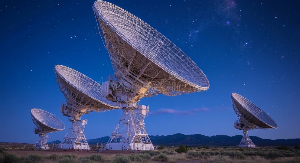 Radio Telescope Array is Used for Observing the Night Sky in Space ...