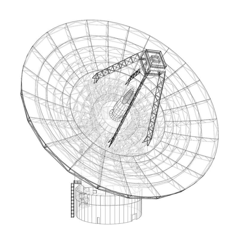 Radio Telescope Concept Outline. Vector Stock Vector - Illustration of ...