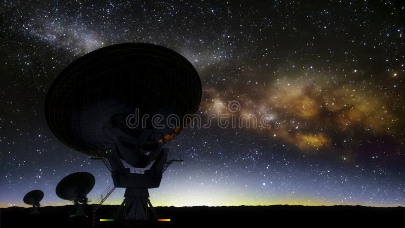 Radio Telescope and Milky Way Stock Footage - Video of array, cosmos ...