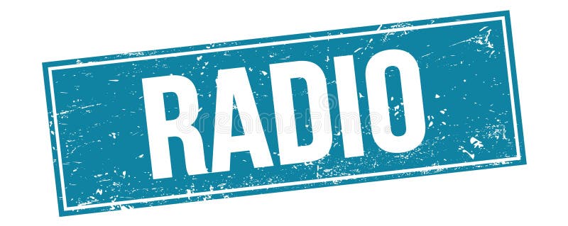 RADIO Text on Blue Grungy Rectangle Stamp Stock Photo - Image of blue ...