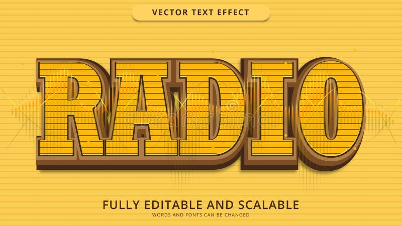 Radio Text Effect Editable Eps File Stock Vector - Illustration of ...