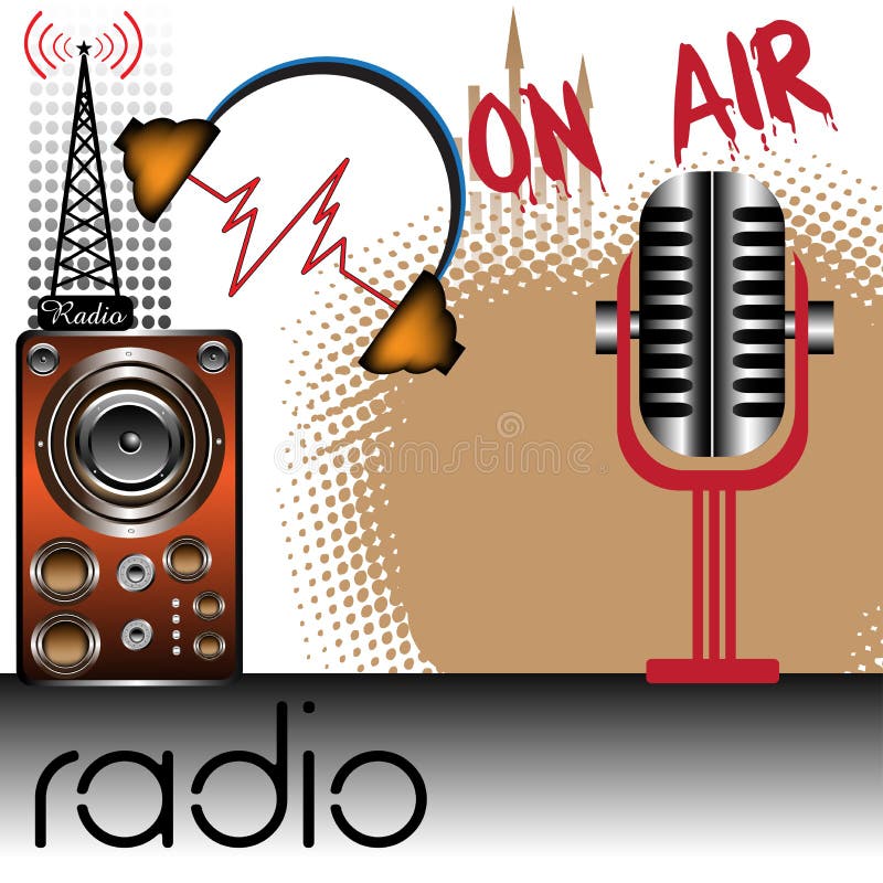 Radio theme stock vector. Illustration of broadcasting - 10518110