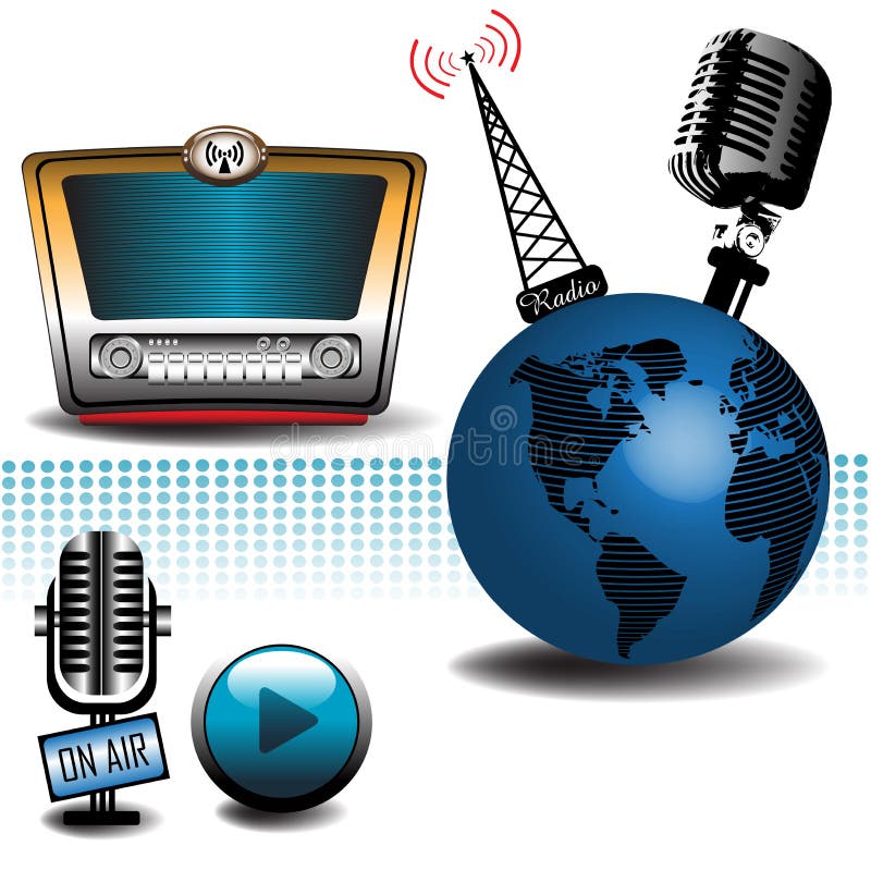 Radio theme stock vector. Illustration of broadcast, communication ...