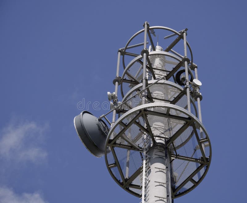 Radio Tower for Communications Stock Image - Image of radar, silhouette ...