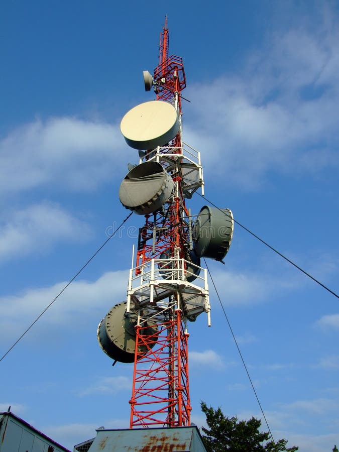 Radio Tower with Devices for Mobile and Internet Communication. Stock ...