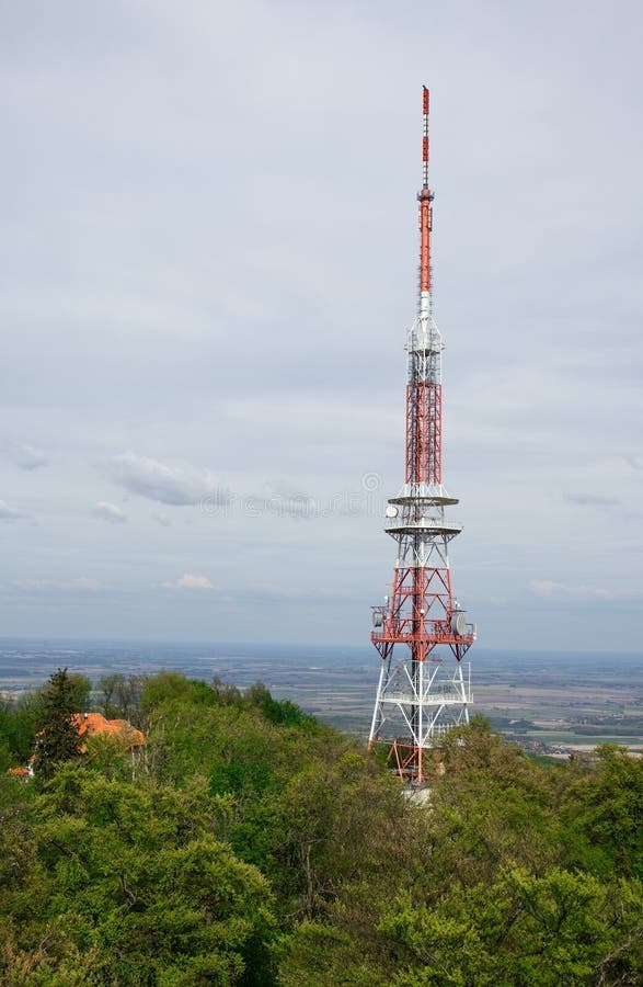 Radio Tower on Hilltop in Spring Stock Image - Image of radio, outdoors ...
