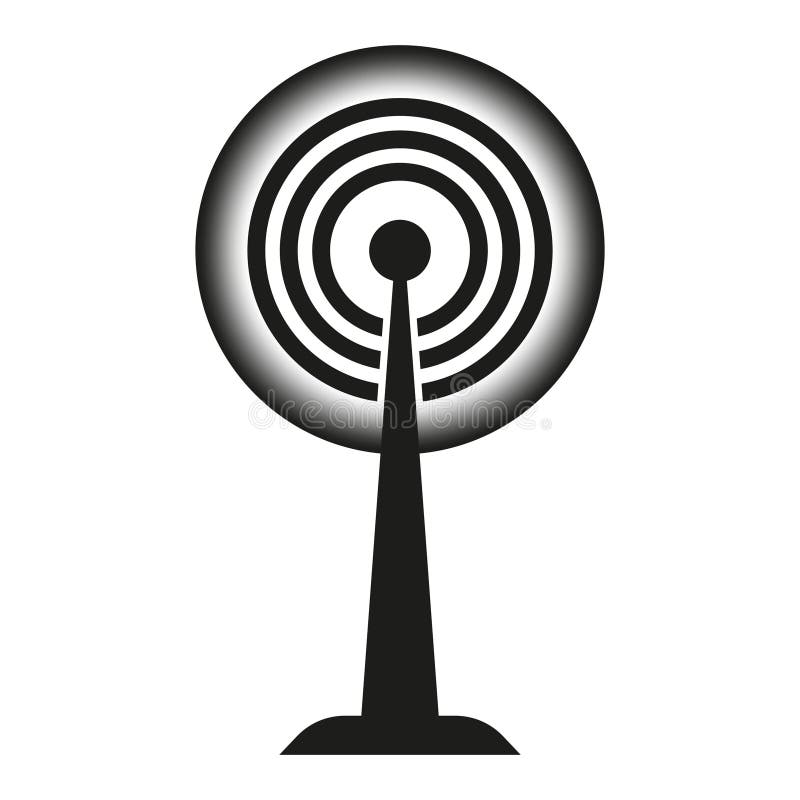 Radio Tower Icon. Concentric Circles Signal. Black and White Vector ...