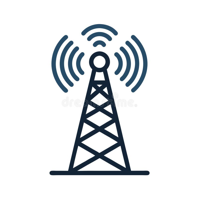 Radio Tower Outline Icon for Communication, Broadcasting, and ...