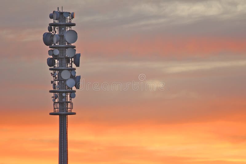 Radio tower at sunset stock photo. Image of sunset, germany - 22595032