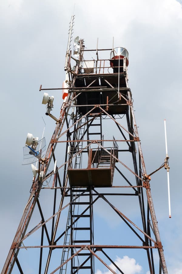 Radio Tower with Transmitters and Receivers Stock Image - Image of ...