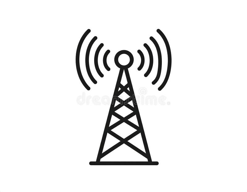 Radio Tower Transmitting Signal on White Background. AI Generative ...