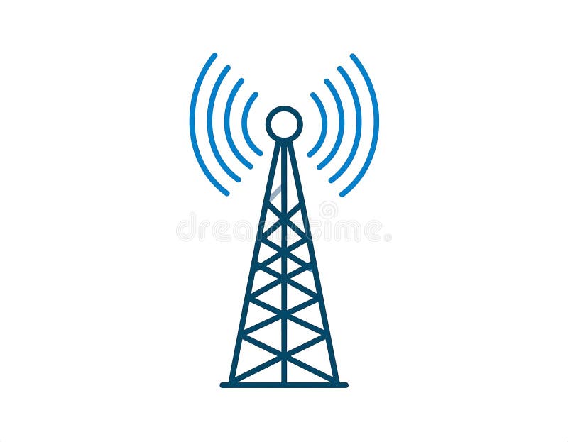 Radio Tower Transmitting Signals on White Background. AI Generative ...