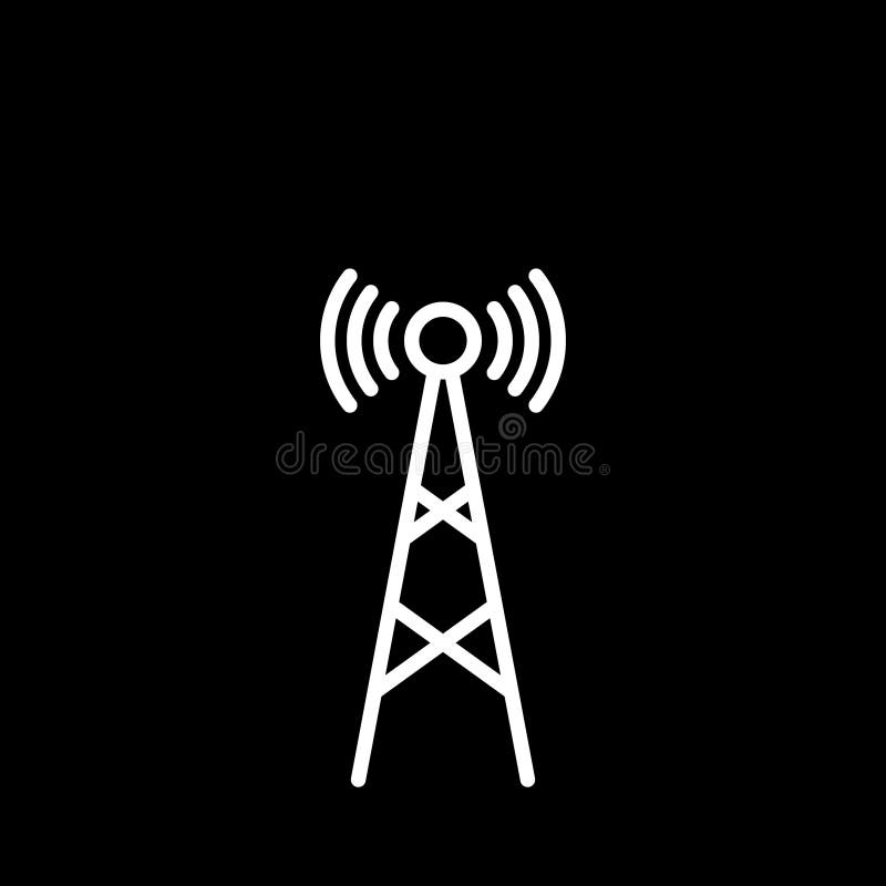 Radio Tower with Waves for Broadcast Transmission. Vector Stock Vector ...