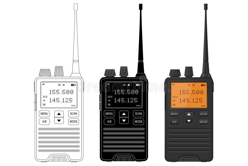 Radio Transceiver. Black Flat Drawing Stock Vector - Illustration of ...