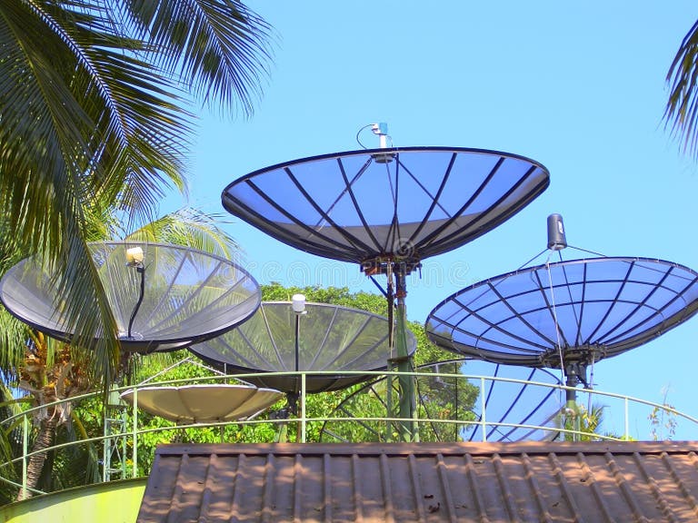 Radio and TV Rooftop Aerials Stock Photo - Image of internet, cellular ...