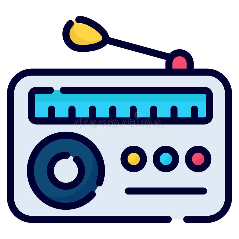 Radio Vector Icon. Colored Outline Style for Web and Mobile Stock ...