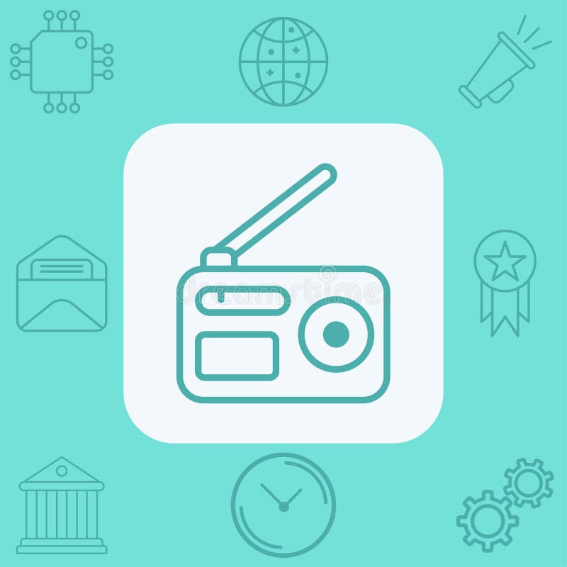 Radio Vector Icon Sign Symbol Stock Vector - Illustration of cool ...