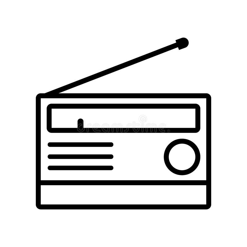 Radio Vector Thin Line Icon Stock Illustration - Illustration of document, wing: 385104191
