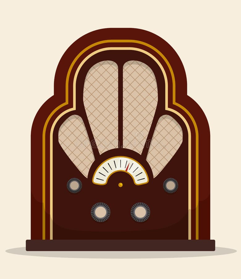 Radio Vintage Vector Cartoon Design. Stock Vector - Illustration of ...