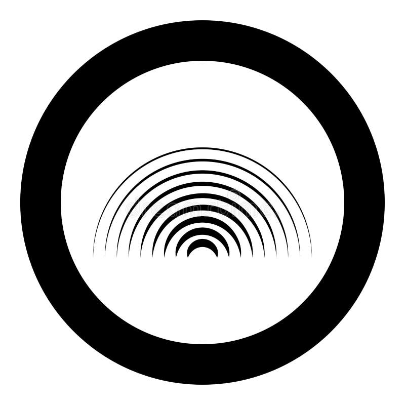 Radio Wave Wireless Icon in Circle Round Black Color Vector ...