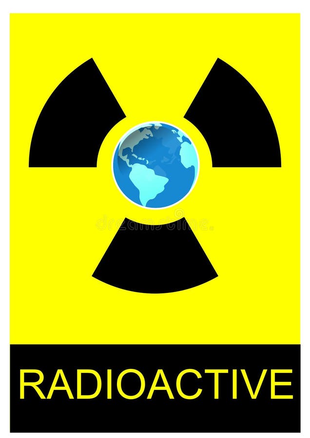 Radioactief Symbool Met Aarde Stock Illustratie - Illustratie bestaande ...