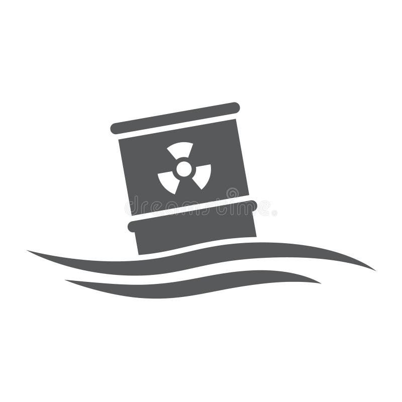 Radioactive Barrel in Water Silhouette Vector Icon Stock Vector ...