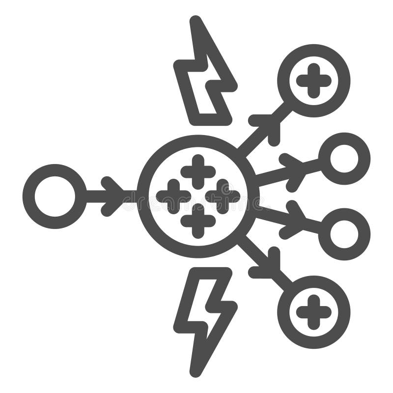 Nuclear Reactor Structure Line Icon, Atomic Energy Concept. Vector ...