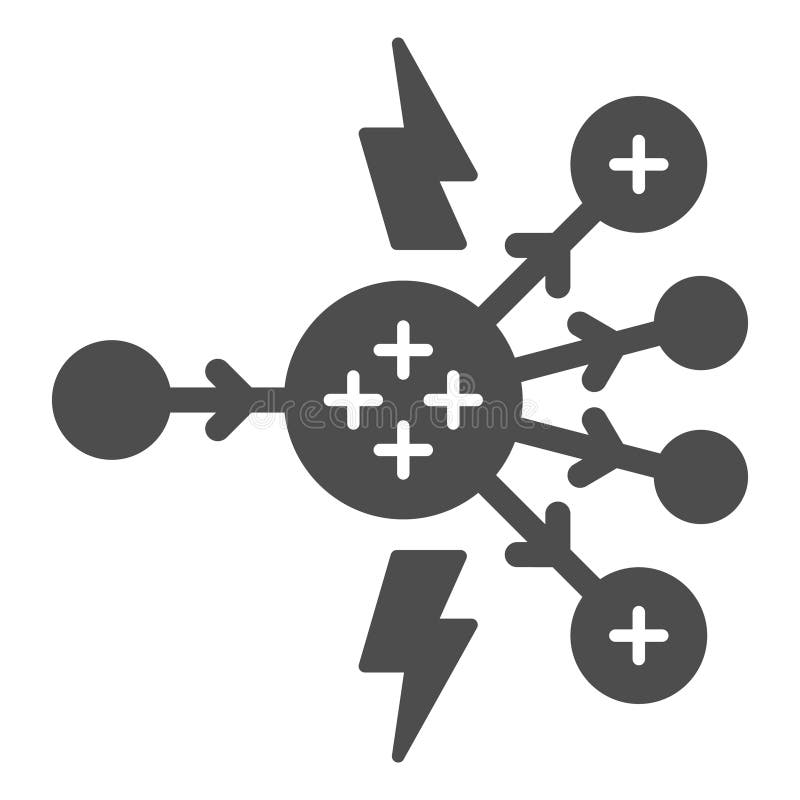 Radioactive Chain Atom Reaction Solid Icon, Atomic Energy Concept ...