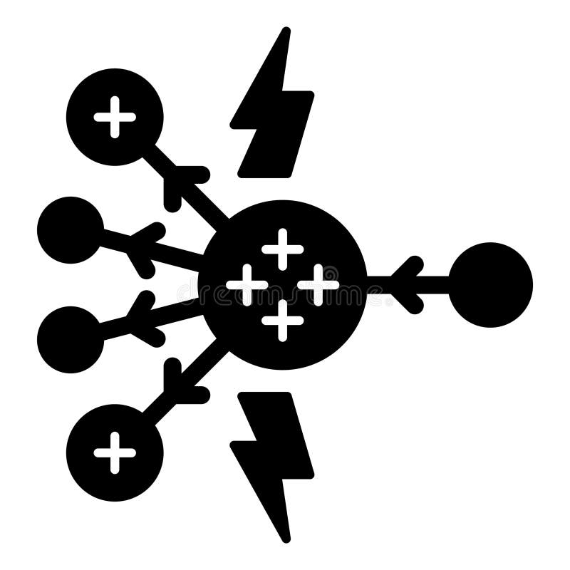 Radioactive Chain Atom Reaction Solid Icon, Atomic Energy Concept ...