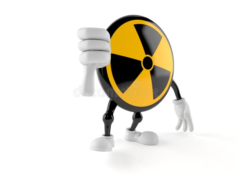 Radioactive Character with Thumbs Down Gesture Stock Illustration ...