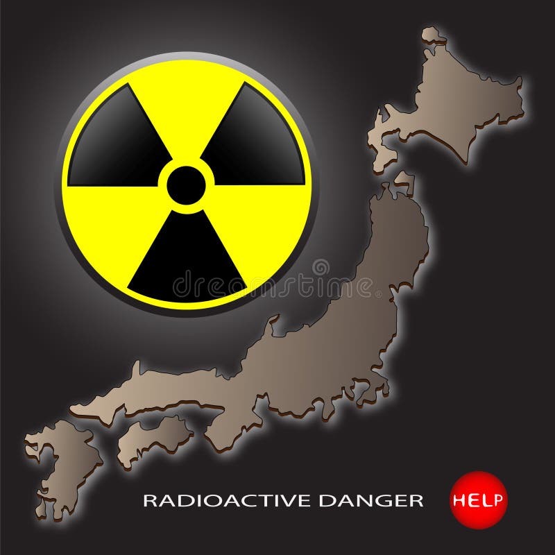 Japan - Radioactive Contamination Stock Illustration - Illustration of ...
