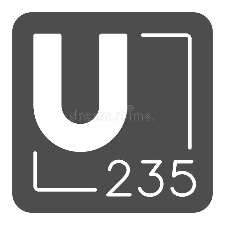 Radioactive Element Uranium-235 Solid Icon, Atomic Energy Concept ...