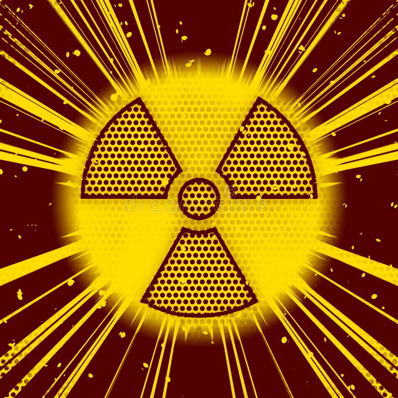 Nuclear fallout zone sign stock illustration. Illustration of rust ...