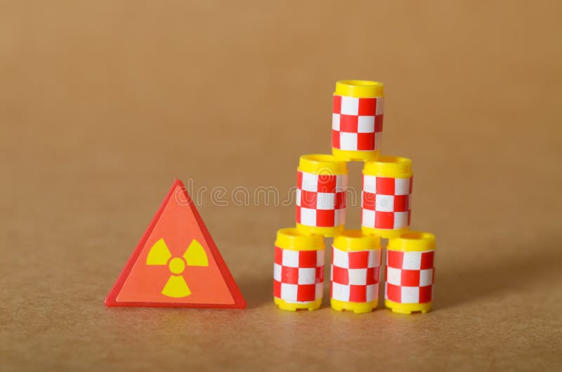 Radioactive Hazard Warning with Symbol and Cylindrical Containers Stock ...