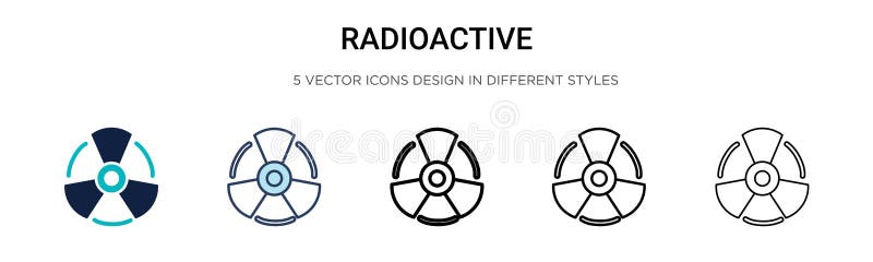 Radioactive Icon in Filled, Thin Line, Outline and Stroke Style. Vector ...
