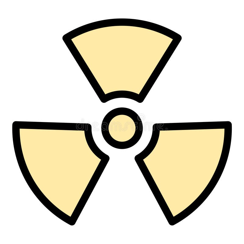 Radioactive Icon Flat Line Style Illustration Representing Hazardous Materials and Radiation ...
