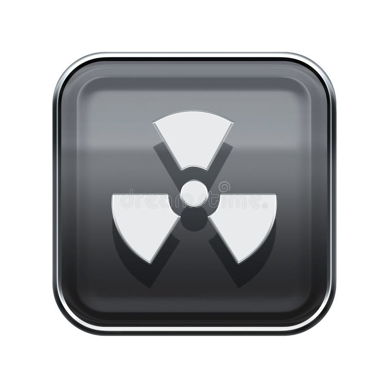 Radioactive Icon Glossy Grey. Stock Illustration - Illustration of ...